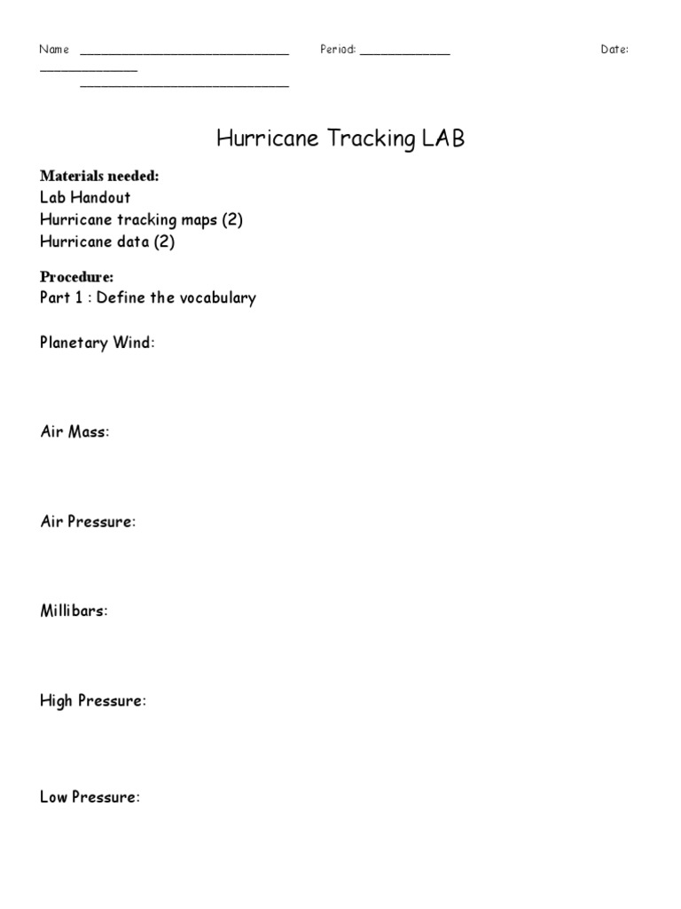 Hurricane Tracking Lab Assignment | PDF | History