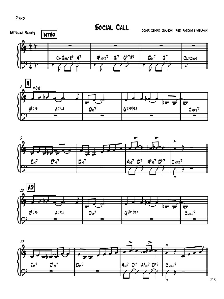 Social Call Piano | PDF
