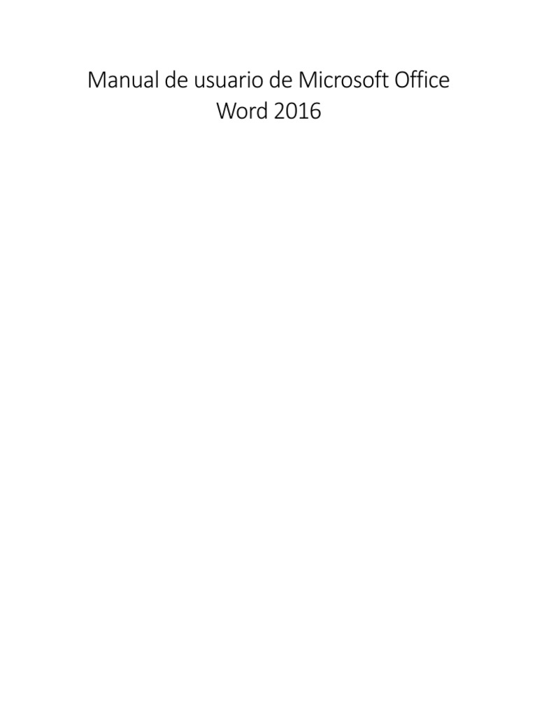 Guía de Word 2016 para Usuarios | PDF | Microsoft Word | Vídeo