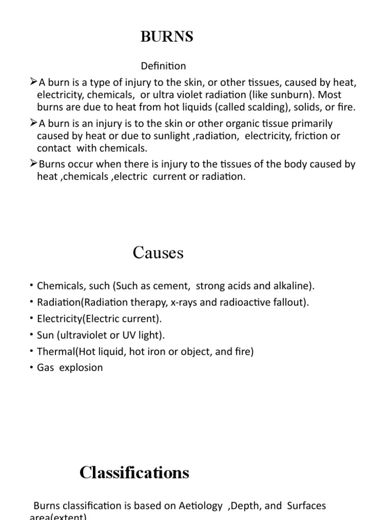 Burns Lecture Note | PDF | Burn | Radiation