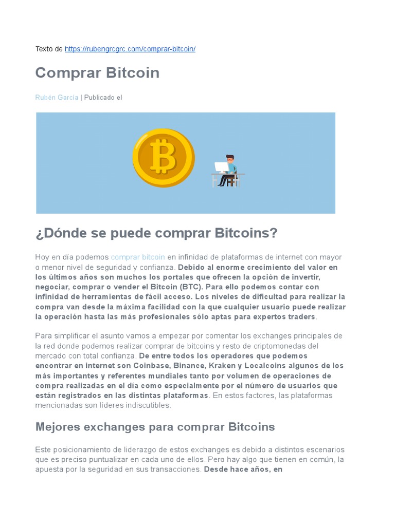 Comprar Bitcoin - Rubengrcgrc | PDF | Bitcoin | Criptomoneda