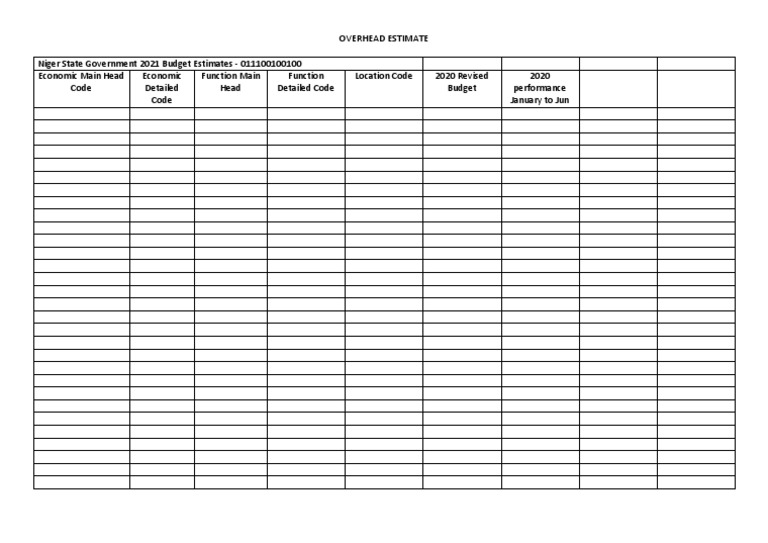 Overhead Estimate Template | PDF