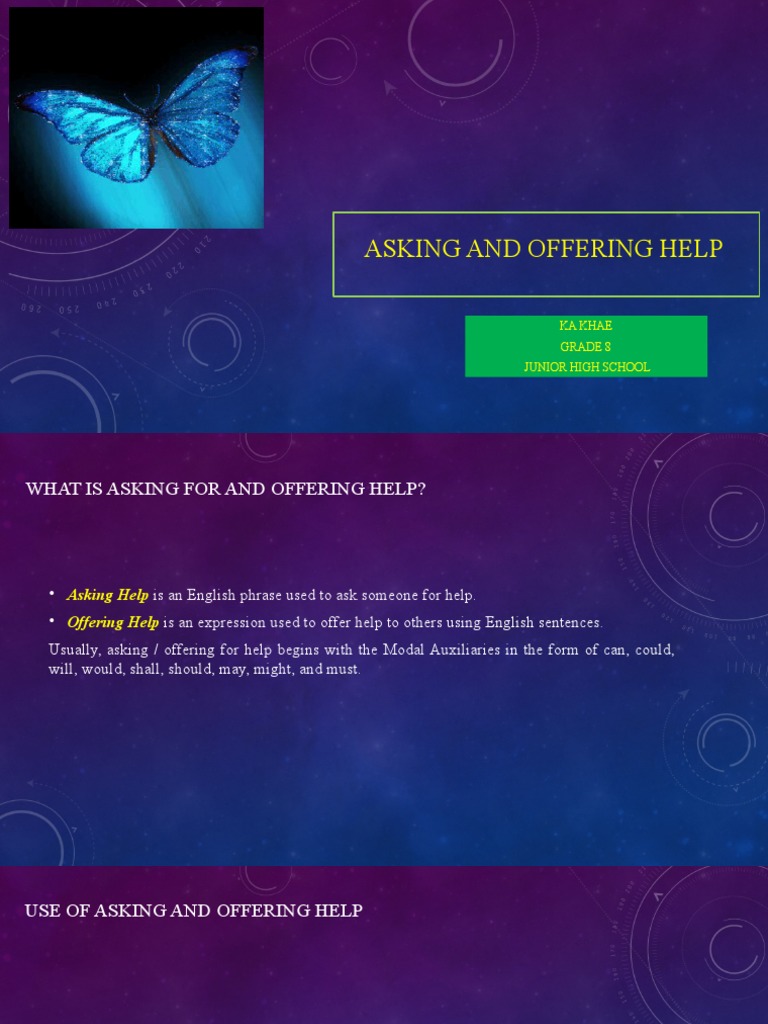 Asking and Offering Help: Ka Khae Grade 8 Junior High School | PDF ...