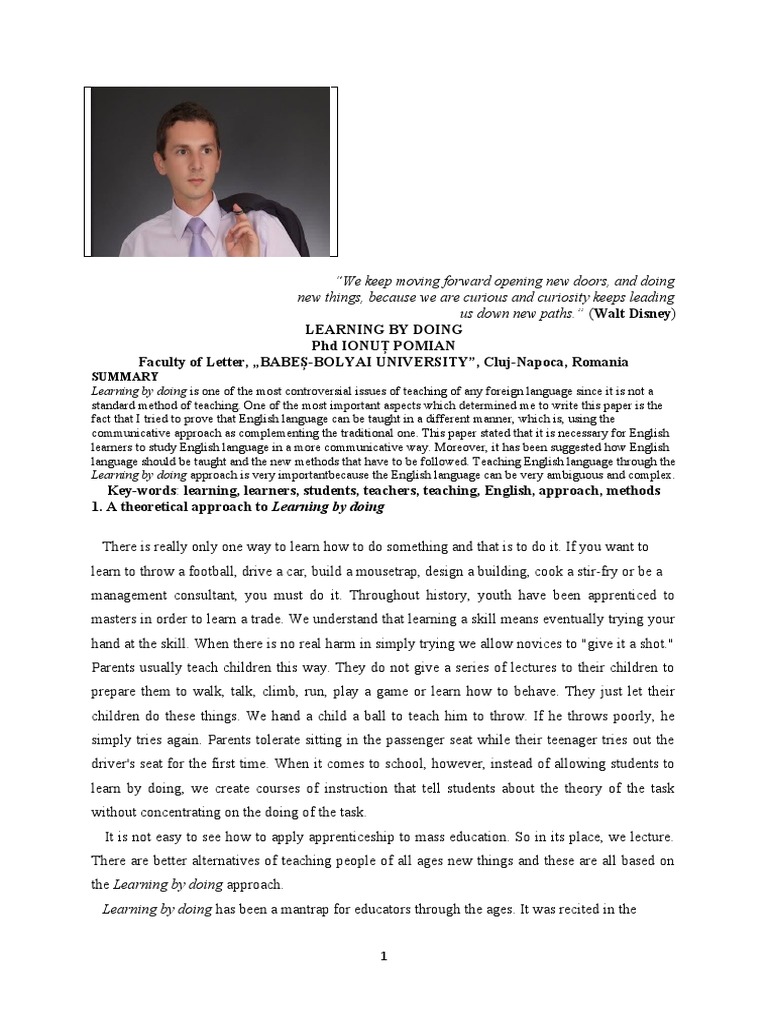 Learning by Doing | PDF | Learning | Teachers