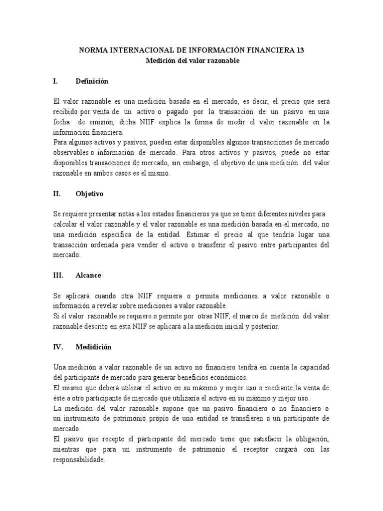 Niif 13,14 y 15 | PDF | normas internacionales de INFORMACION ...