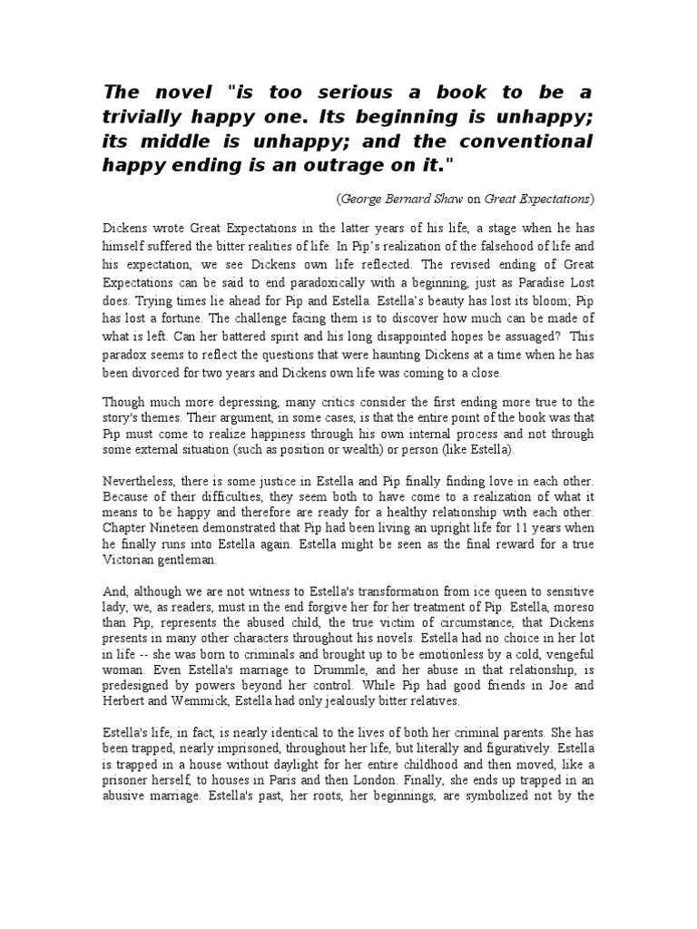 Great Expectations: Two Controversial Endings | PDF | Great ...