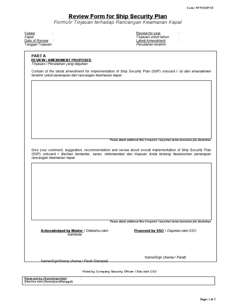 RFP-SSP-13 SSP Review Form | PDF | Teknologi & Rekayasa