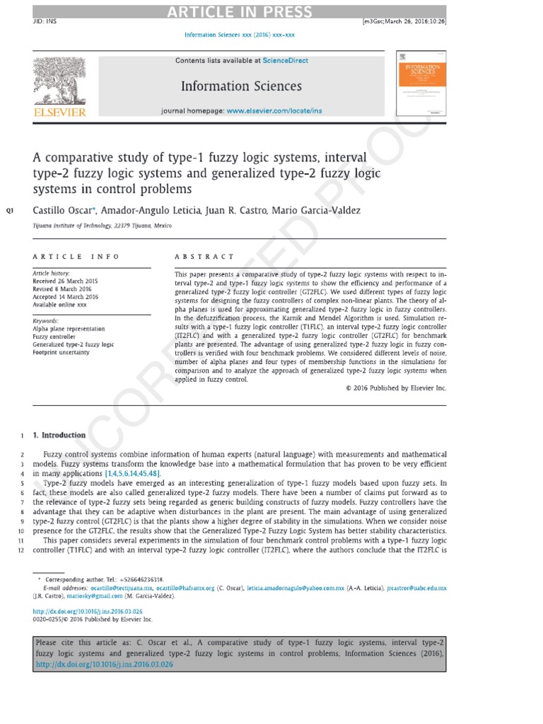 A Comparative Study of Type-1 Fuzzy Logic Systems, Interval Type-2 ...