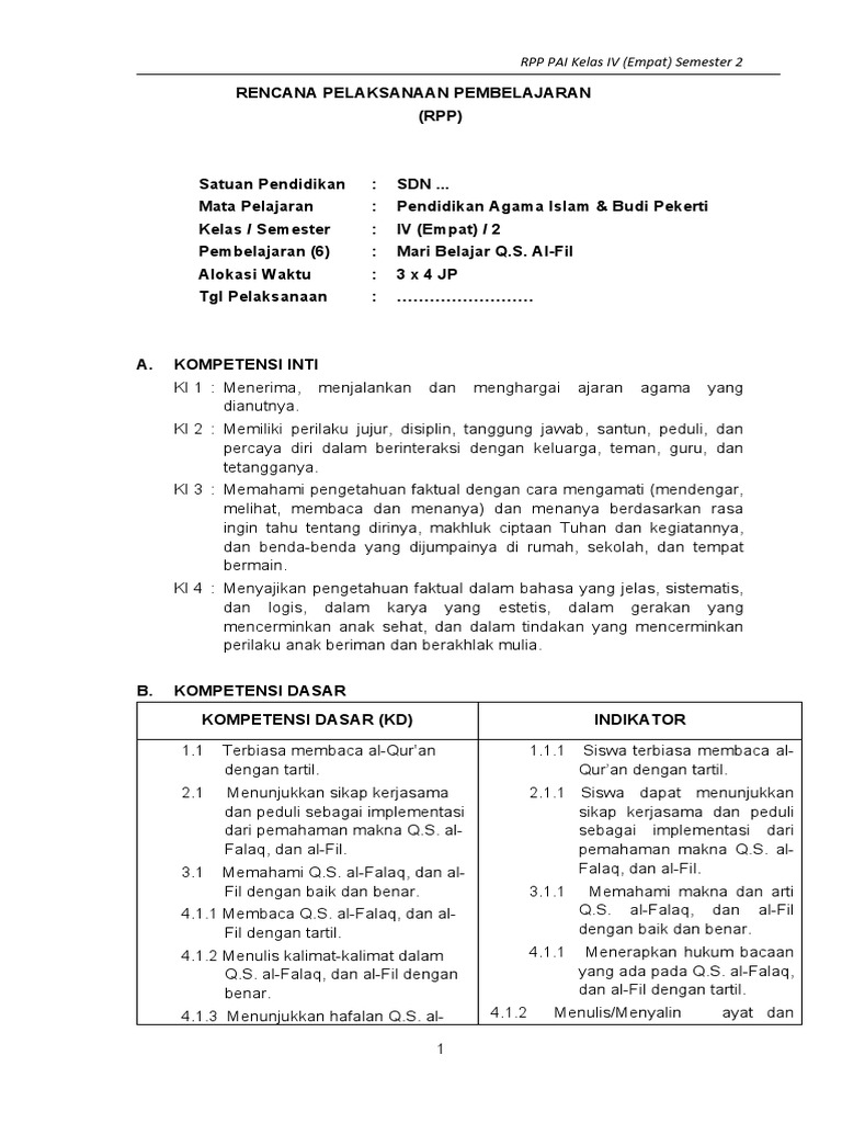 RPP SMT 2 Kls 4 | PDF