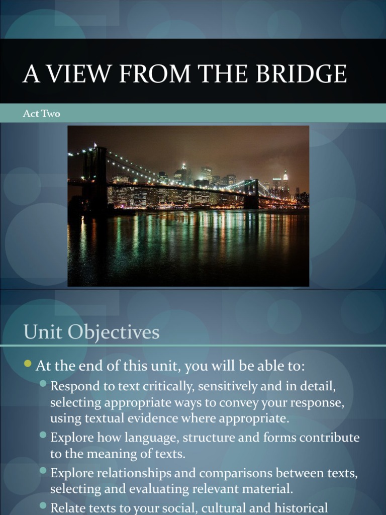 A View From The Bridge: Act Two | PDF