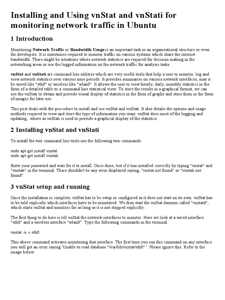 Installing and Using Vnstat and Vnstati For Monitoring Network Traffic | PDF | Computer Network ...