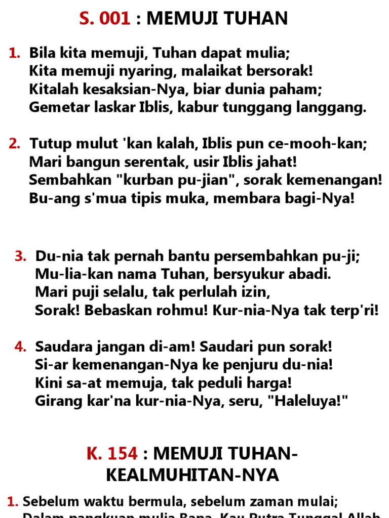 Usulan Kidung SPR - Jakarta - 22-08-2021 | PDF