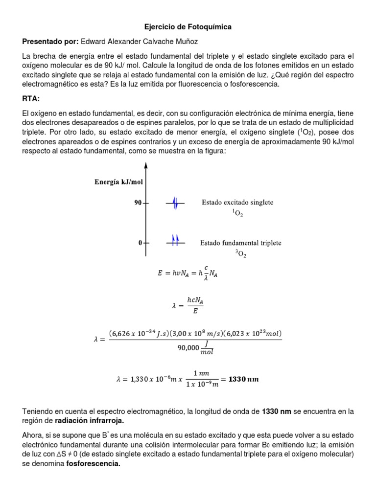 Estados Singlete y Triplete del Oxígeno | PDF
