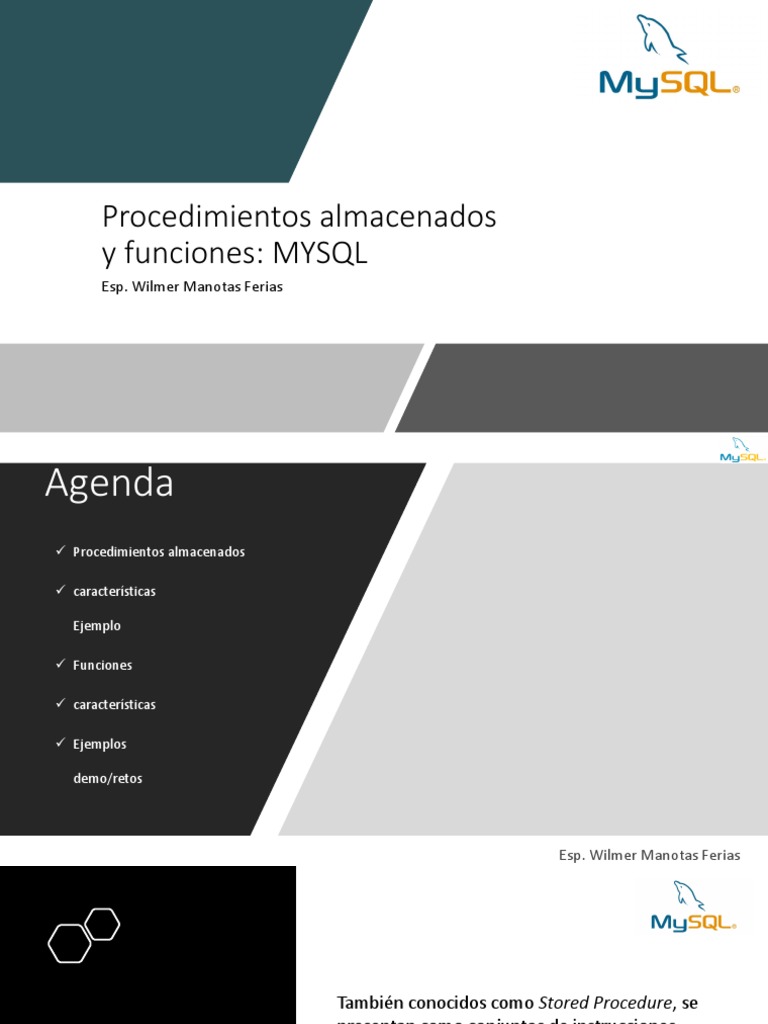 S] Procedimientos almacenados y funciones en MySQL: una introducción general | PDF | SQL | Datos ...