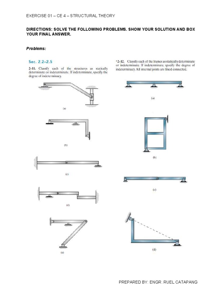 Exercise 01 - Ce 4 - Structural Theory | PDF