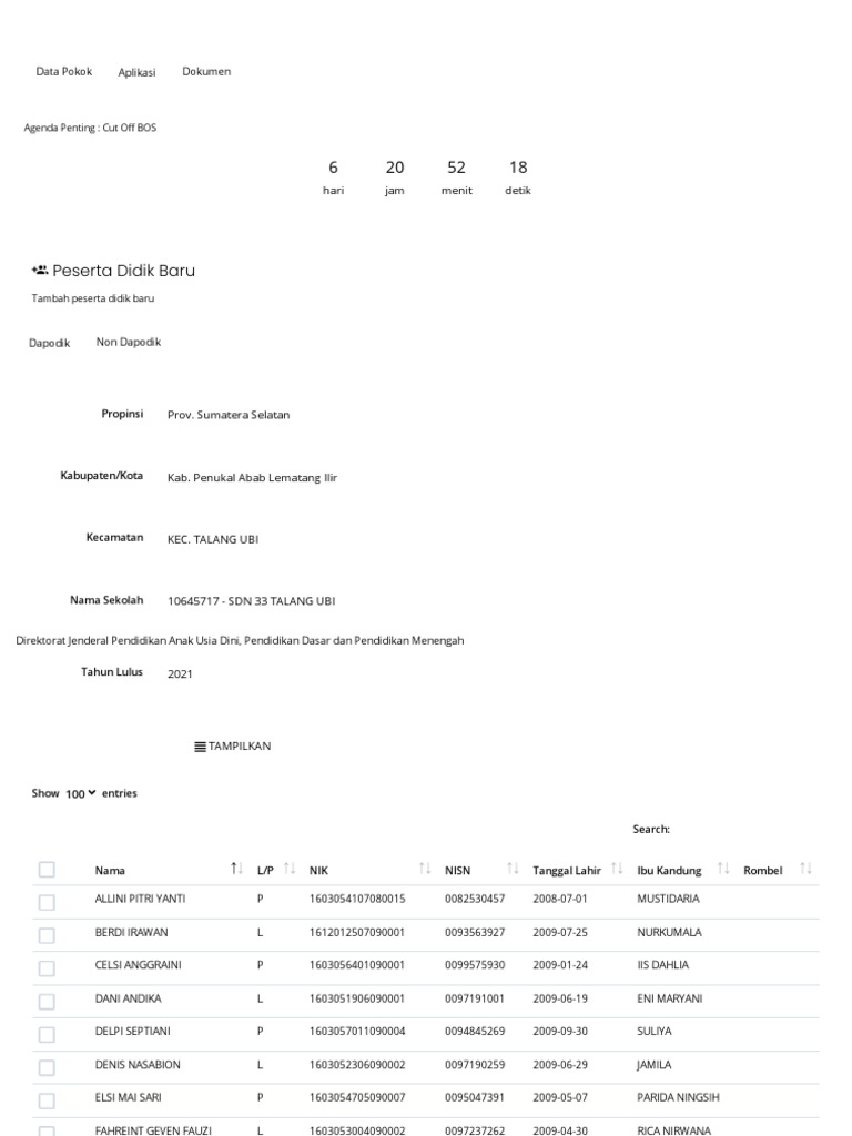 SDN 33 Talang Ubi | PDF