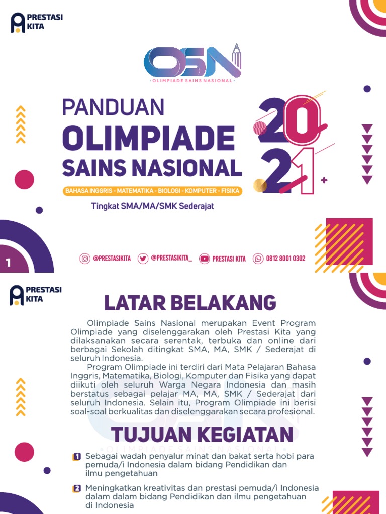 Panduan Olimpiade Sains Nasional Prestasi Kita | PDF
