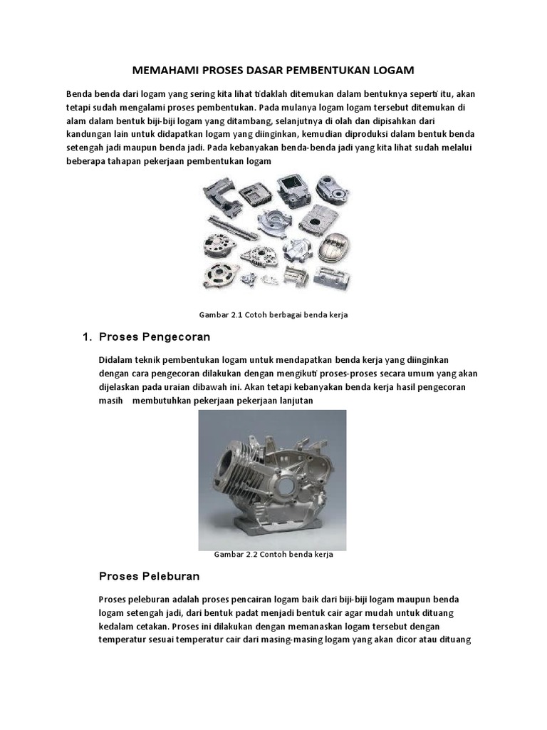 Memahami Proses Dasar Pembentukan Logam | PDF
