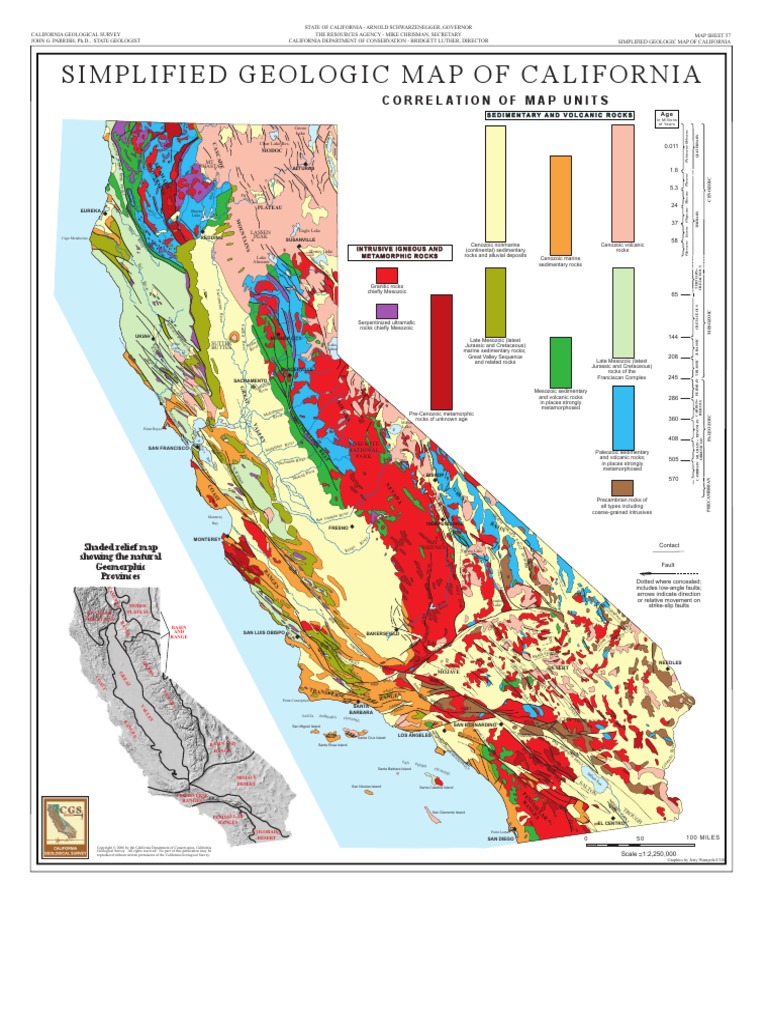 Simplified Geologic Map of California | PDF | Geology | Stratigraphy
