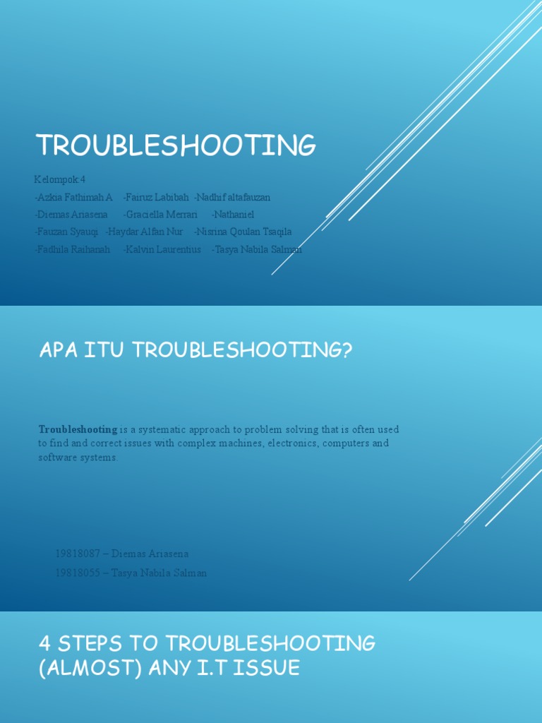 A Guide to Troubleshooting: Understanding the Process and Examples of ...