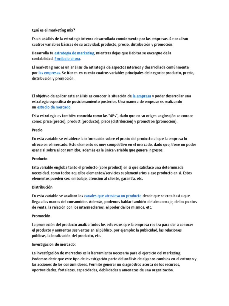 Marketing Mix: Las 4Ps del Éxito Empresarial | PDF | Mercado (economía ...