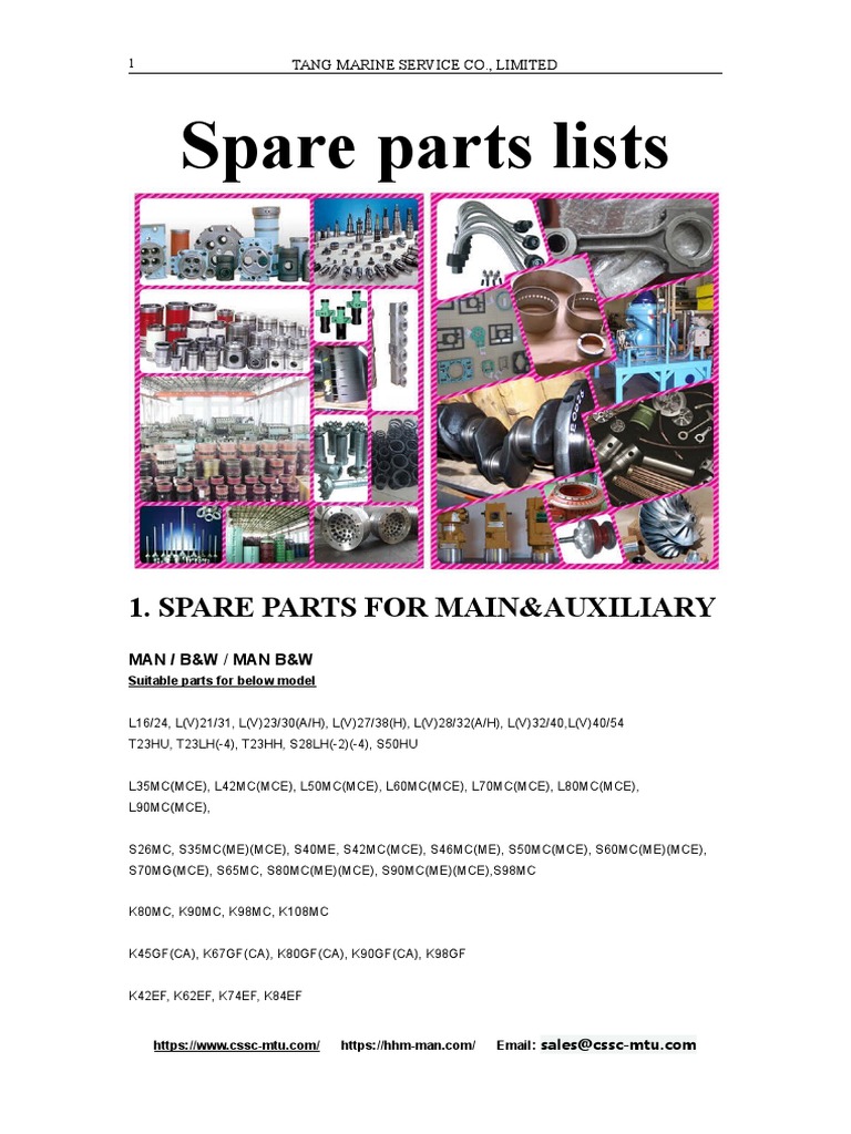 Shipping Spare Parts Lists | PDF | Mechanical Engineering | Machines