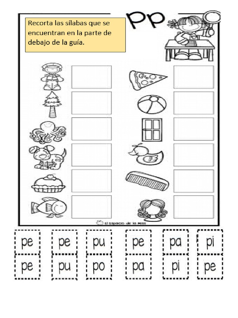 Letra P Trabajo Silábico | PDF