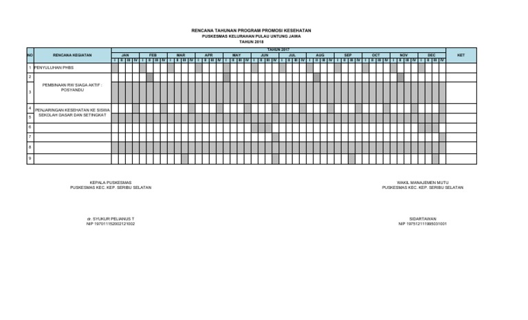 jADWAL KEGIATAN TAHUNAN | PDF