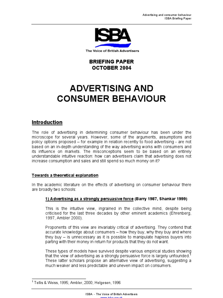 Impact of Advertising on Consumer Behavior | PDF | Brand | Consumer ...