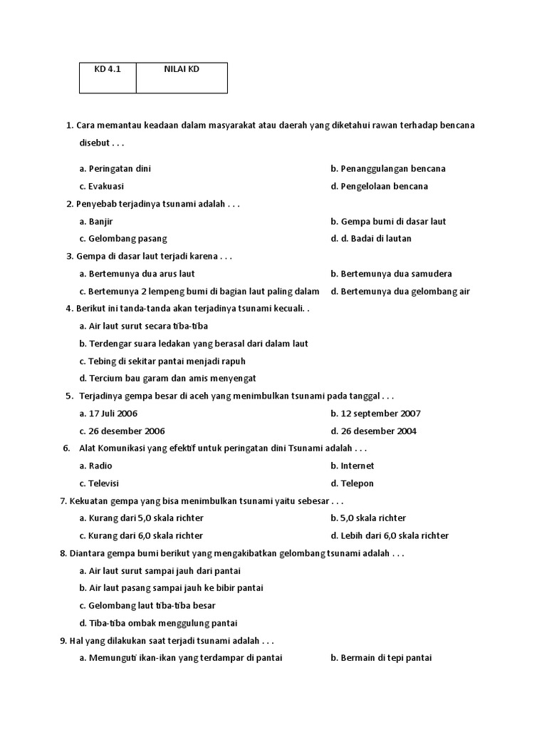 Soal PTS PLH | PDF