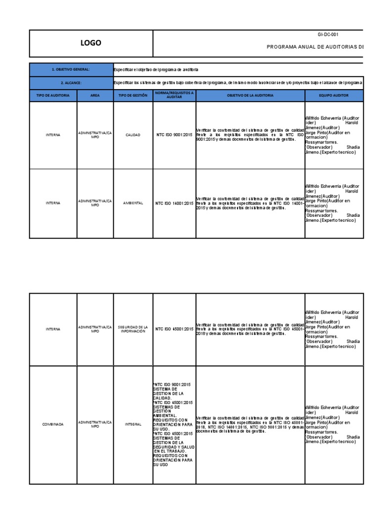 Modelo Programa de Auditoria | PDF | Contralor | Auditoría