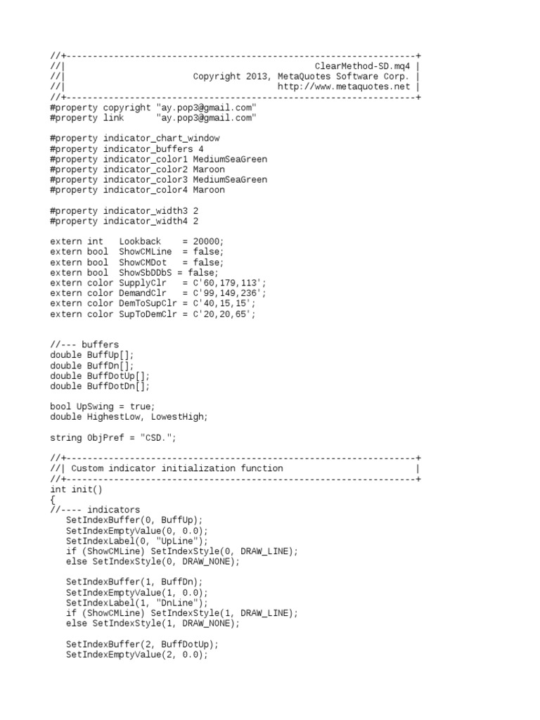 Clear Method SD - mq4 | PDF | Object Oriented Programming | Computer Programming