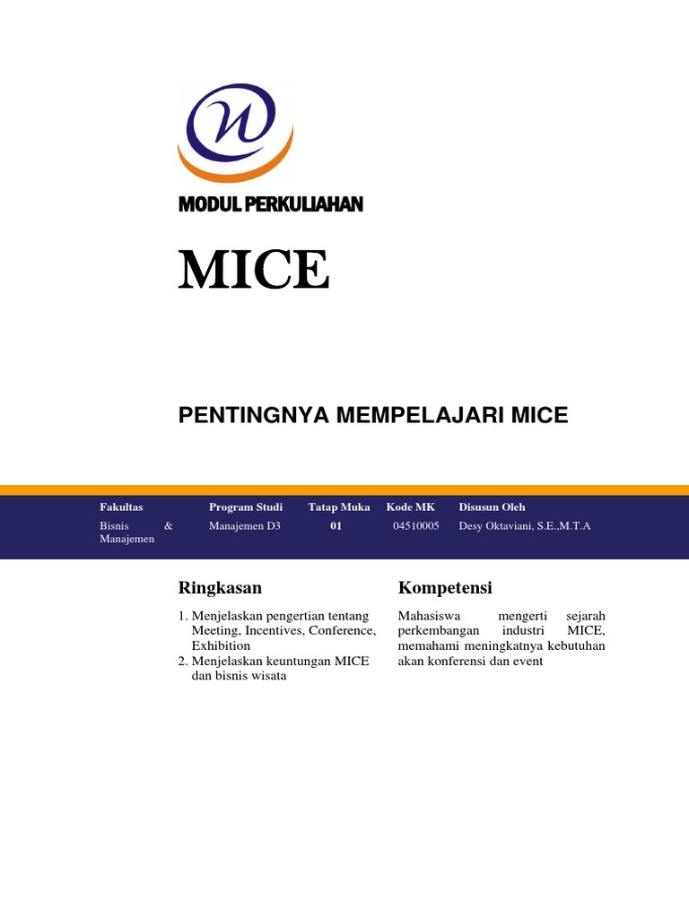Module 1 Pentingnya MICE | PDF | Perjalanan