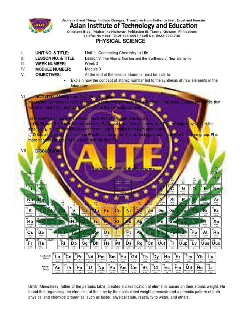 Module 3 Physical Science | PDF | Chemical Elements | Nuclear Physics
