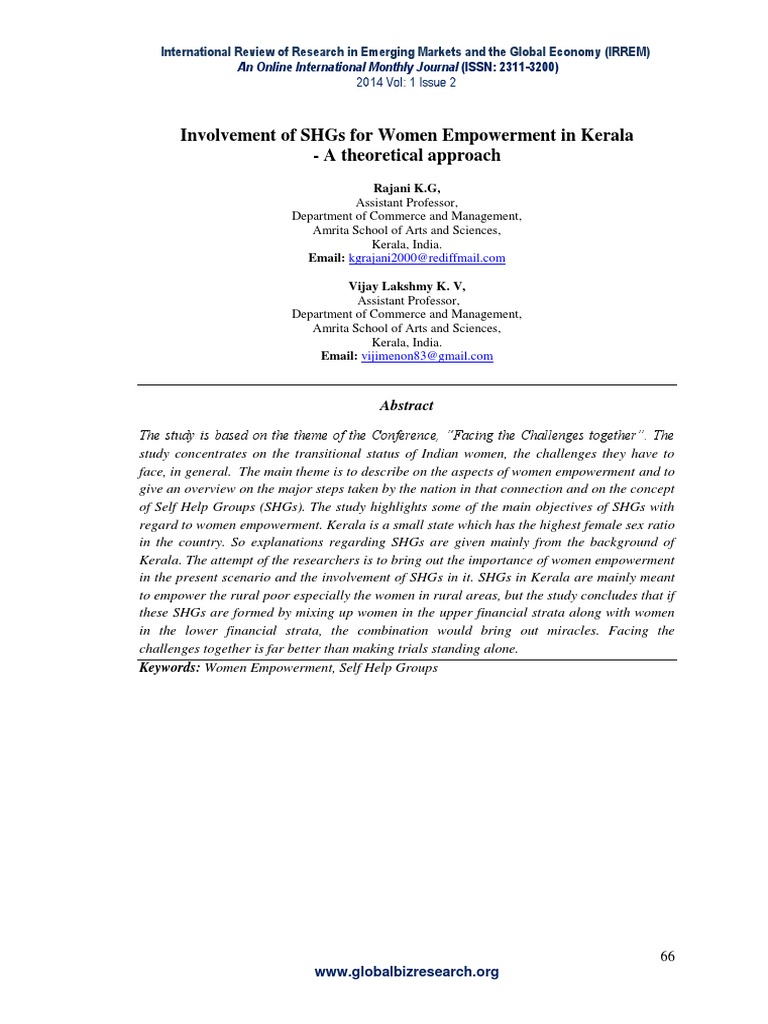 Irrem Rajani KG Vijay Lakshmy K V 50496 | PDF | Empowerment ...