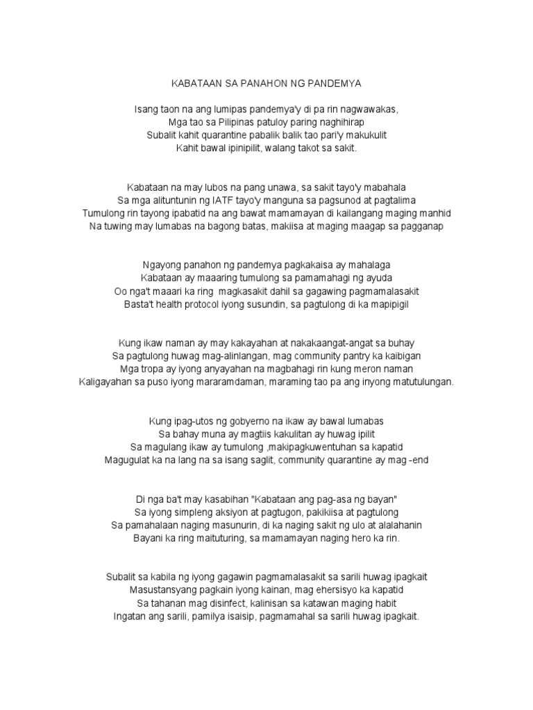 Kabataan Sa Panahon NG Pandemya | PDF