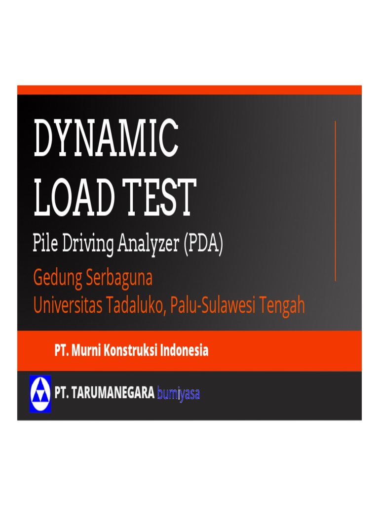 PDA Test Universitas Tadaluko | PDF | Deep Foundation | Civil Engineering