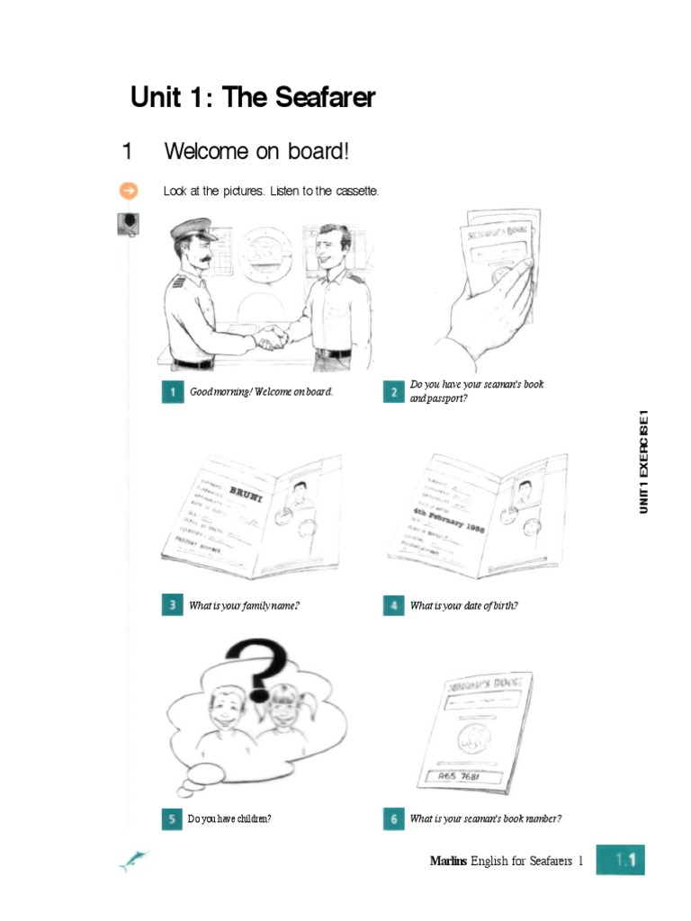 Marlins Study Pack 1 Unit 1 | PDF | Sailor | Shipping