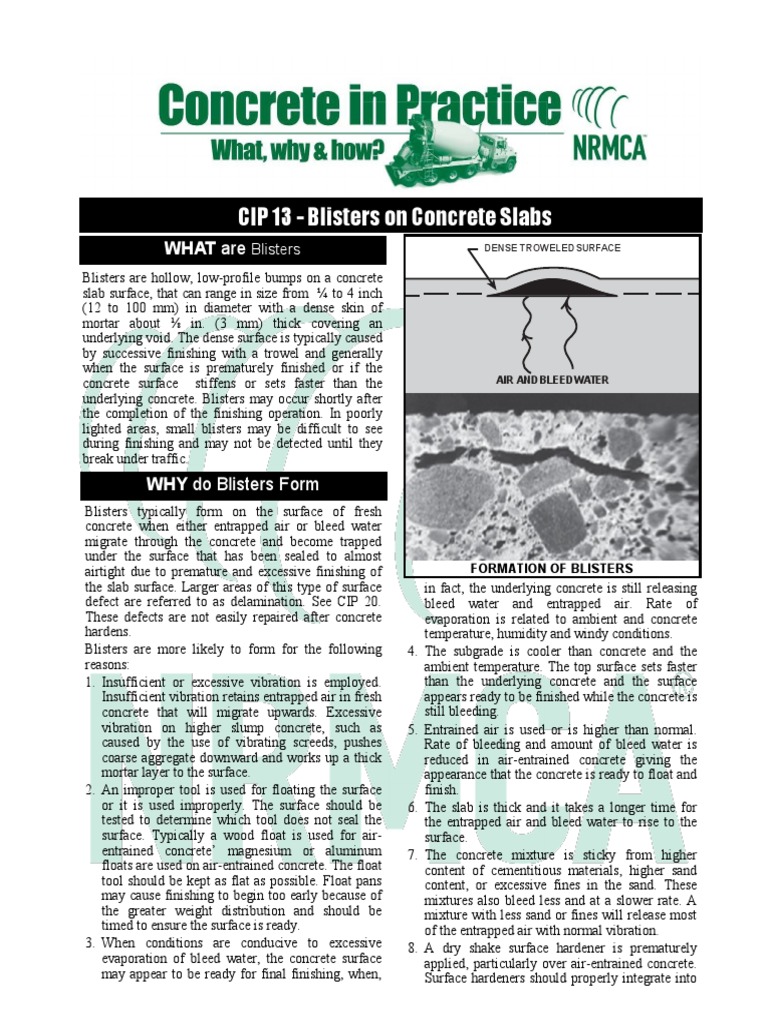 Blister On Concrete Slab | PDF | Concrete | Economic Sectors