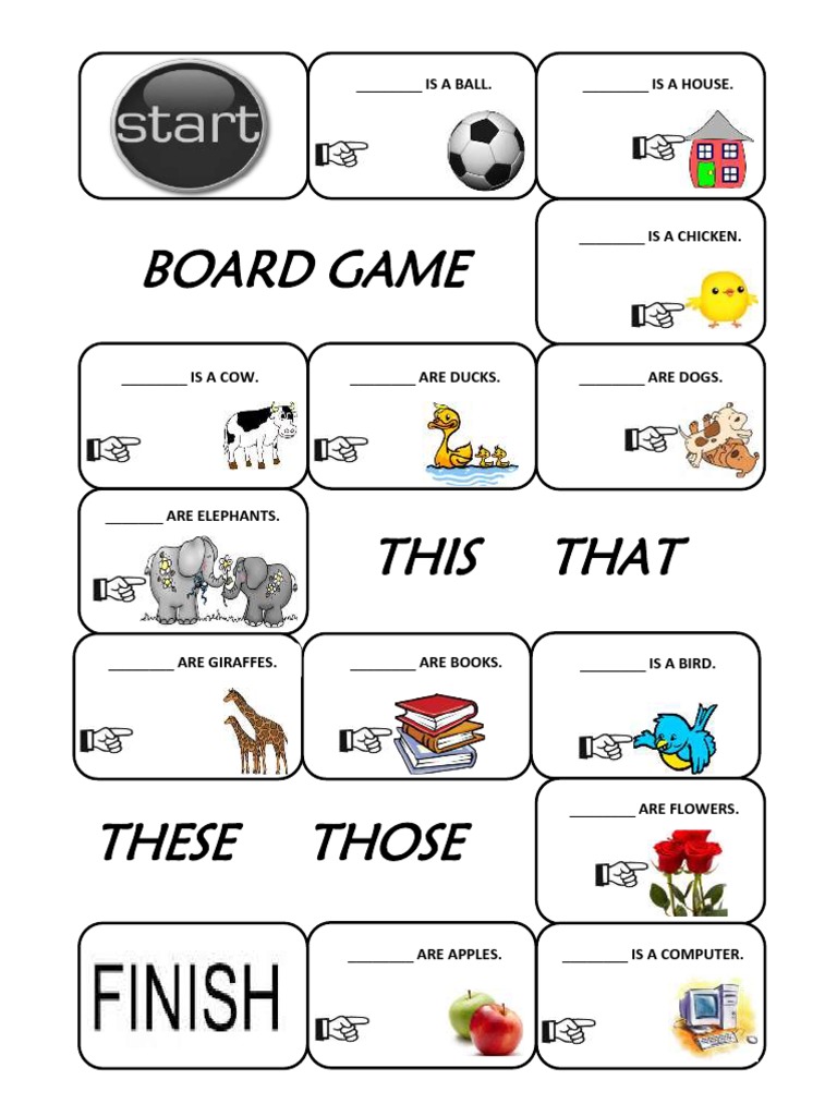 Demonstrative Pronouns Board Game | PDF | Home & Garden