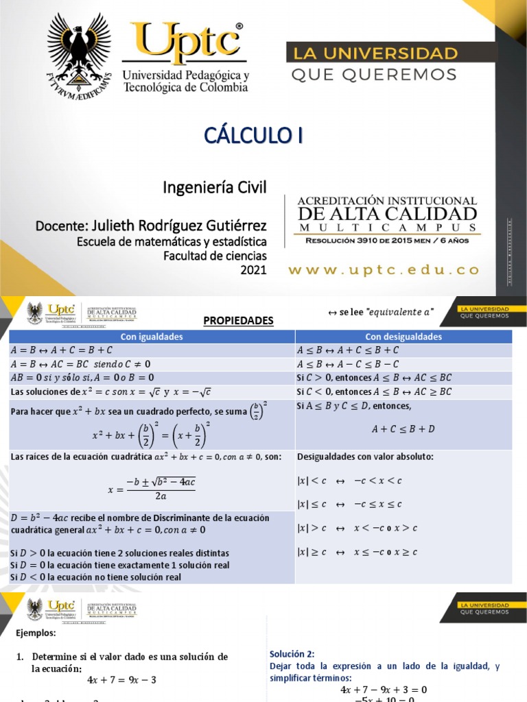 Solución de Ecuaciones e Inecuaciones | PDF | Desigualdad (Matemáticas) | Ecuaciones