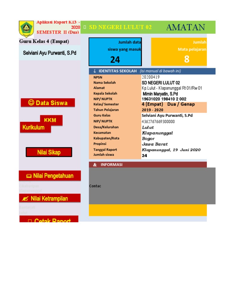 Raport - K13 - Kelas - 4 - SMT - 2-2020 - Ok | PDF