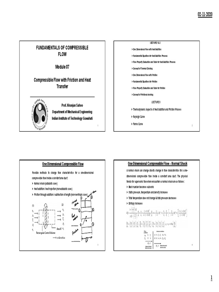 Fundamentals of Compressible Flow Compressible Flow With Friction and Heat Transfer | PDF ...