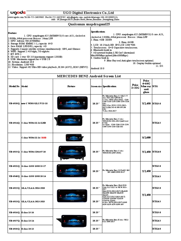 Ugode Android Benz BMW Audi RMB 2020 | PDF | Car | Luxury Vehicles