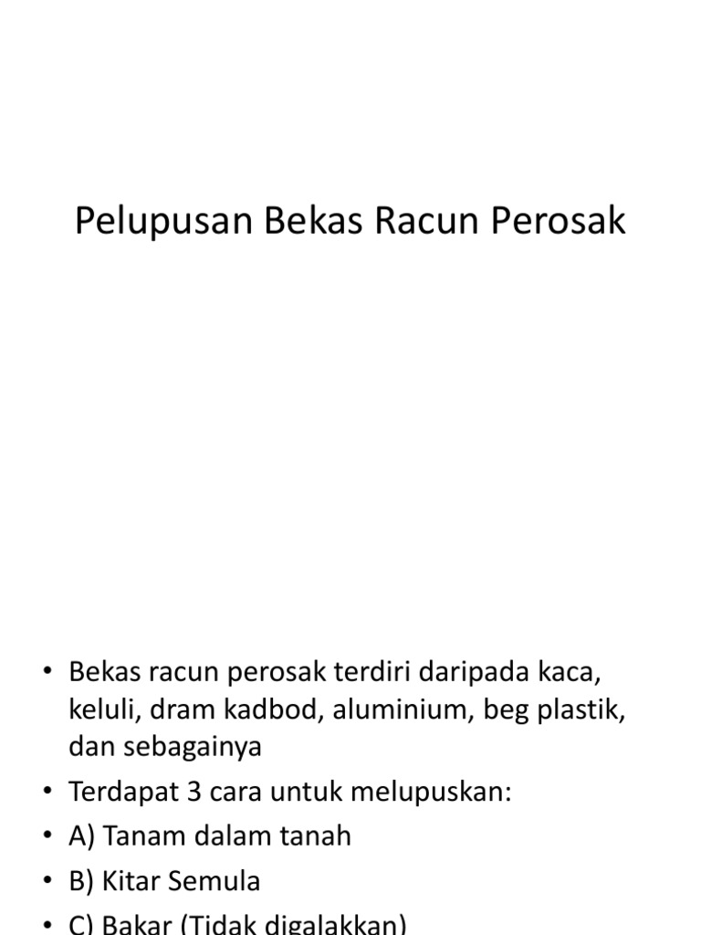 Pelupusan Bekas Racun Perosak-Malaysian-Malaysian | PDF