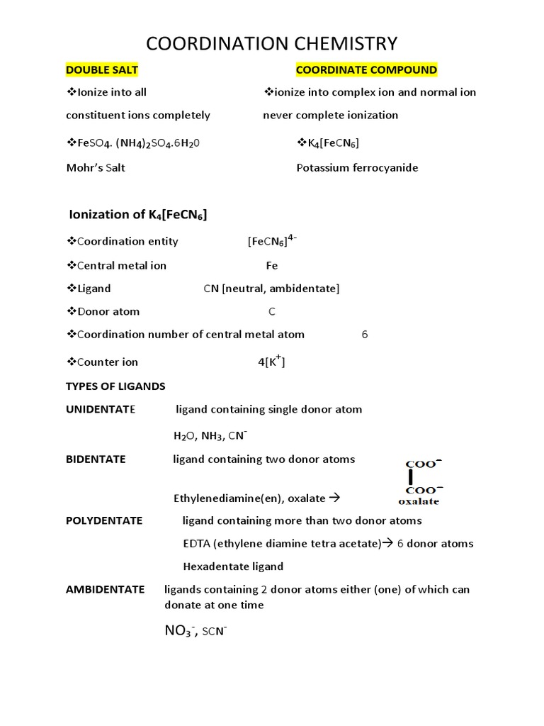 Coordinate Chemistry | PDF | Coordination Complex | Ligand