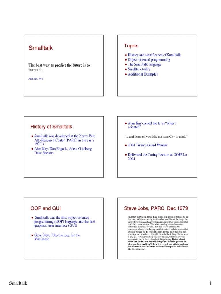 Smalltalk Pdf Class Computer Programming Object Oriented Programming