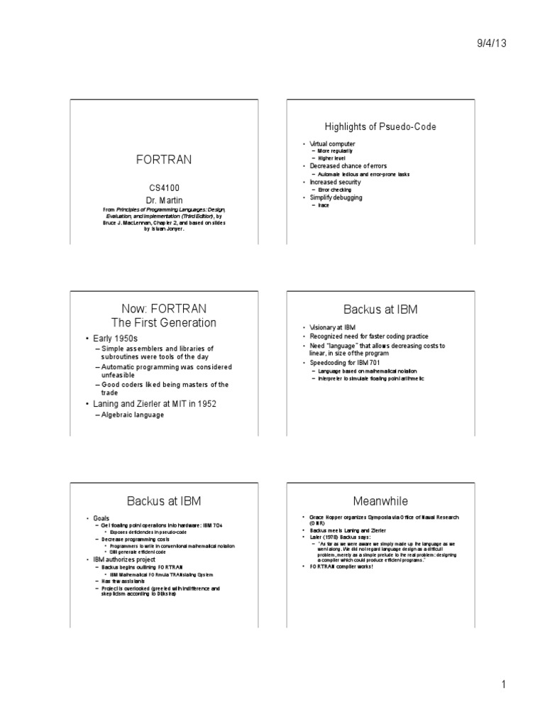 Fortran: CS4100 Dr. Martin | PDF | Subroutine | Parameter (Computer Programming)