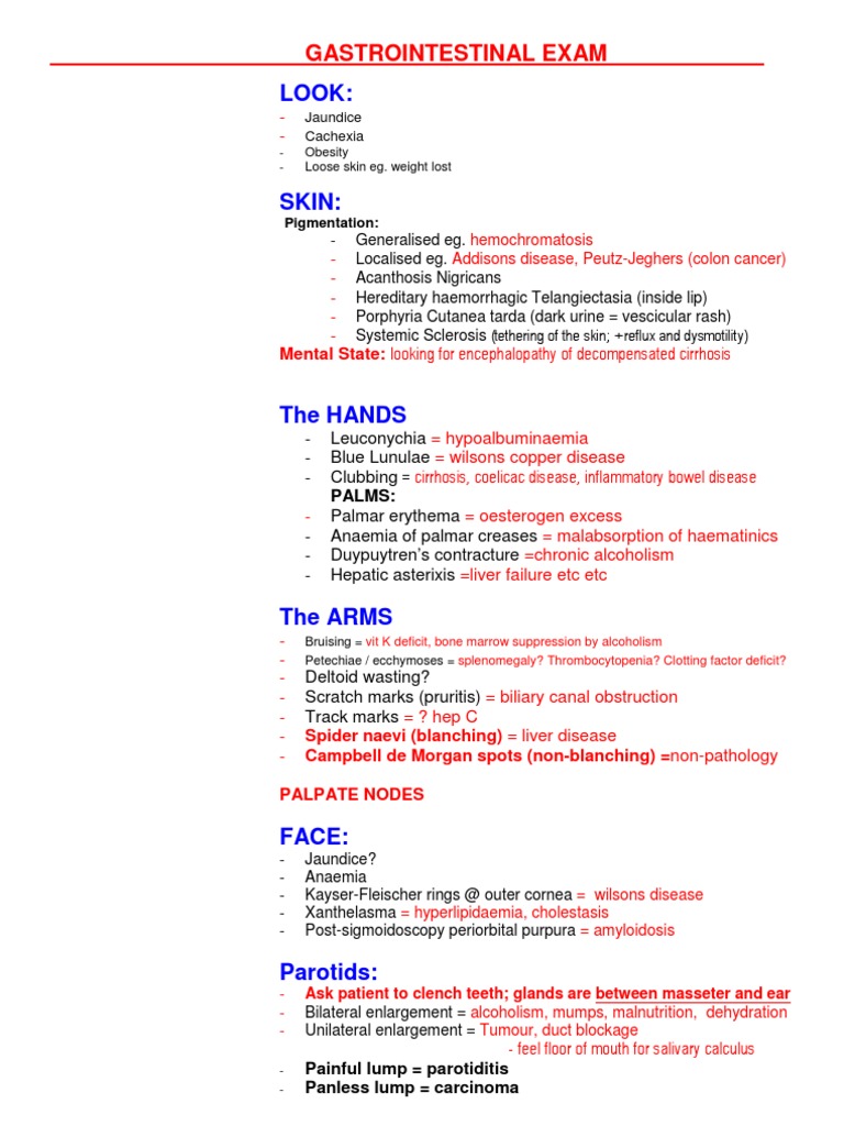 Look:: Gastrointestinal Exam | PDF | Gallbladder | Abdomen