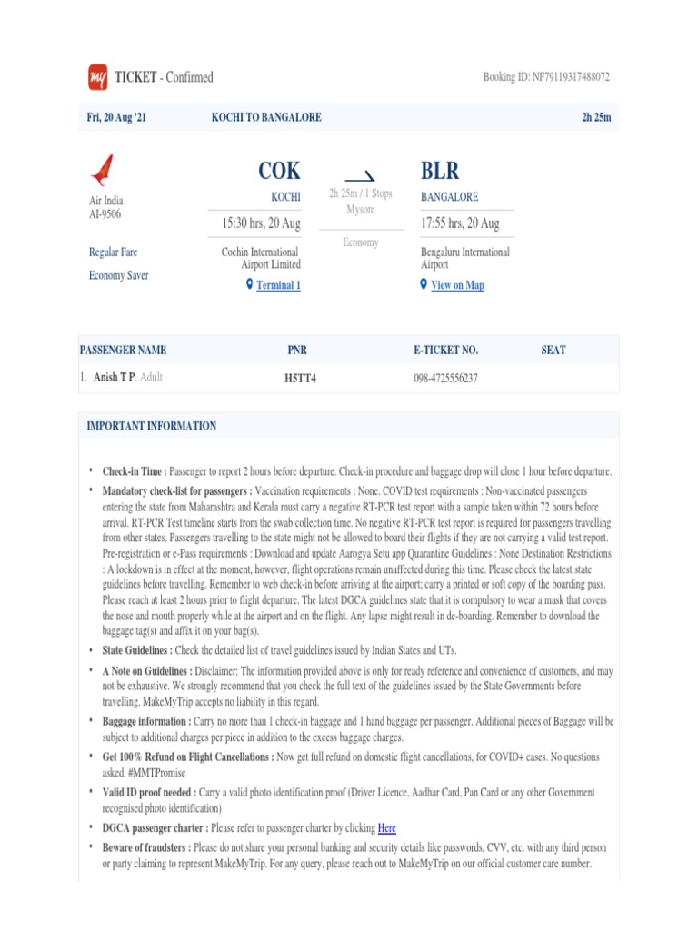 NF79119317488072 ETicket | PDF | Baggage | Identity Document